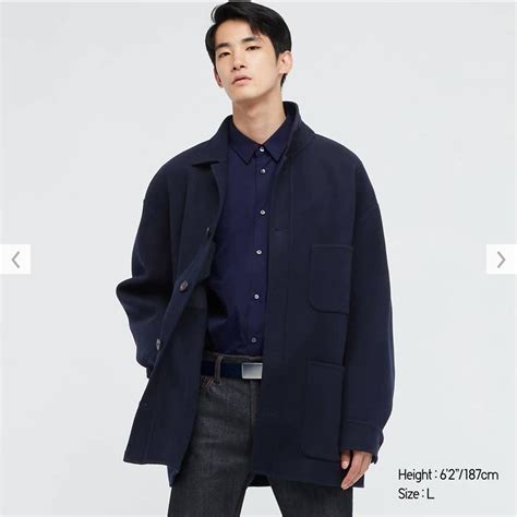 Uniqlo Oversized Hood Wool Coats And Jackets For Men Mercari