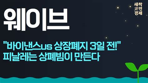 웨이브 코인 바이낸스us 상장폐지 3일 전 피날레는 상폐빔이 만든다 웨이브코인분석 웨이브코인시세 웨이브코인호재 Youtube