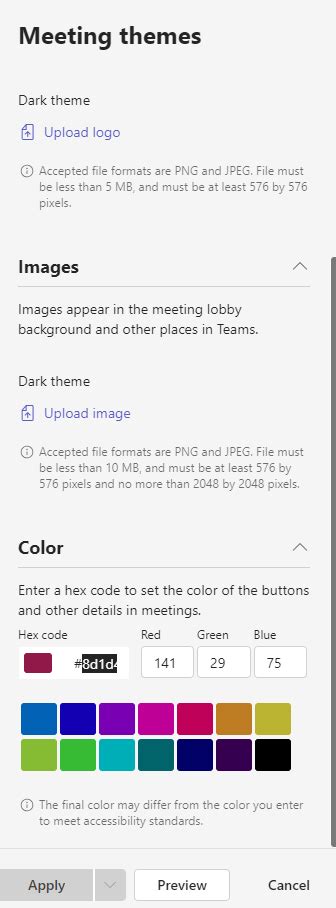 teams meeting theme settings being overwritten r microsoftteams