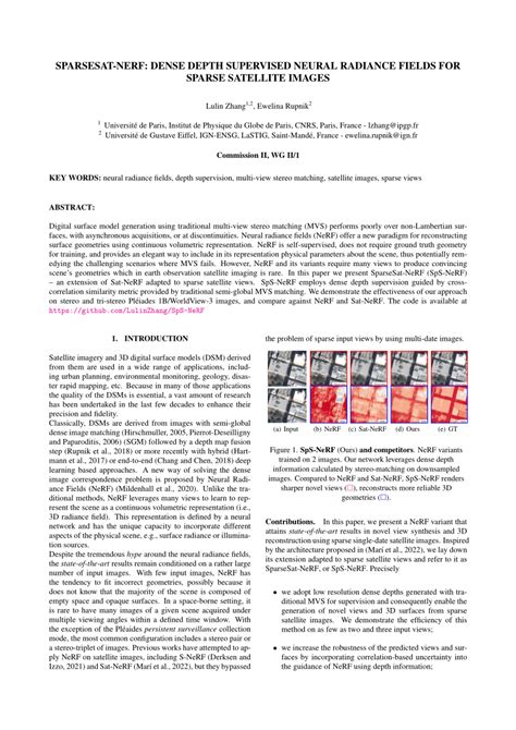 Pdf Sparsesat Nerf Dense Depth Supervised Neural Radiance Fields For