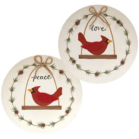 Peace And Love Cardinal Plate 2 Asstd