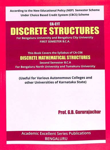 Buy Discrete Structures For 1st Sem Bca Nep Bu Bcu Book Gb