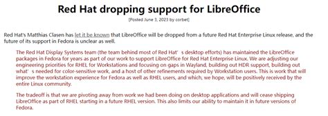red hat 计划放弃对 libreoffice 的支持 it之家 linux 新浪新闻