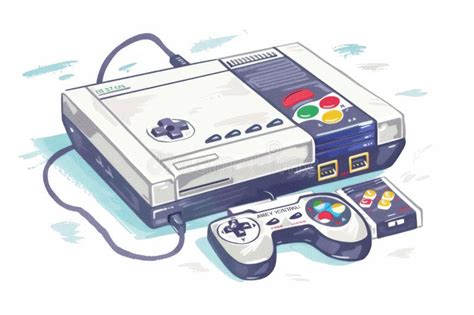 Retro Video Game Console With Colorful Cartridges Stock Illustration Illustration Of Vintage