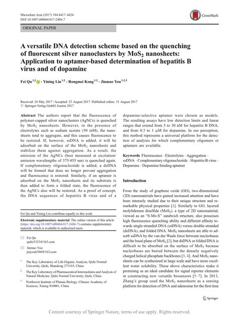 A Versatile Dna Detection Scheme Based On The Quenching Of Fluorescent Silver Nanoclusters By