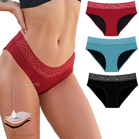 Waist Women′s Breathable Waterproof Underwear Girls Absorbent Reusable Menstrual Briefs Period