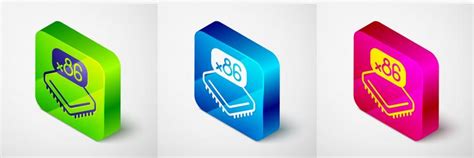 Blue Computer Processor With Microcircuits Cpu Vector Image