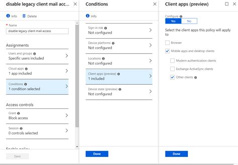 block access to legacy apps using azure ad conditional access in office 365