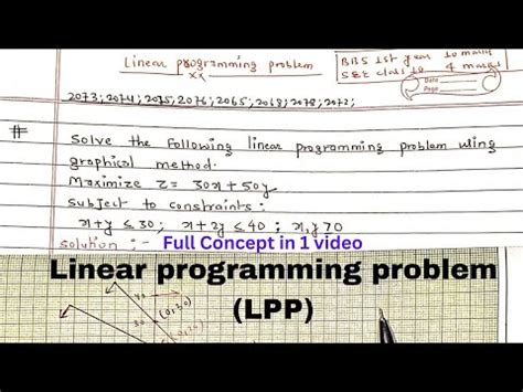 Solve the Linear programming problem (LPP) using graphical method | maximize Z=30x+50y ...