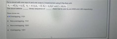 Solved For A Circuit With One Input A And One Output Z