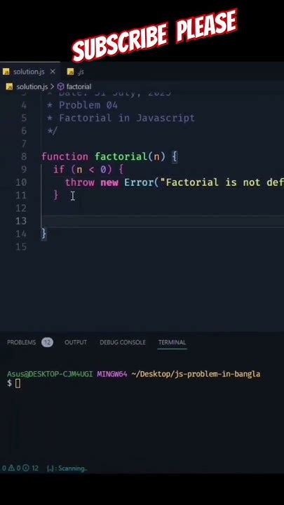 Factorial In Javascript Javascript Problemsolving Coding Shorts