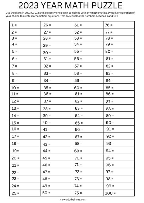 2023 New Year Math Puzzle