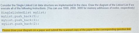 Solved Consider The Single Linked List Data Structure We Chegg
