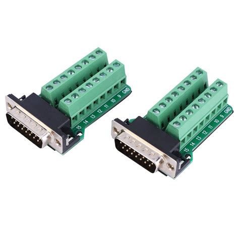 2pcs Terminal Block Male Connector Riveting Tooth Type Db15 G2 00 Db15 To Terminal Block Board