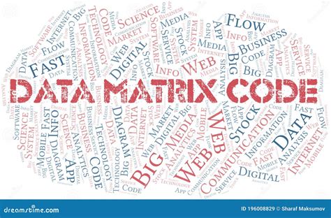 Data Matrix Code Vector Word Cloud Made With Text Only Stock Illustration Illustration Of