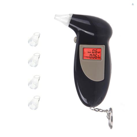 Digital Lcd Backlit Display เครื่องวัดแอลกอฮอล์ในลมหายใจ เครื่องวิเคราะห์ลมหายใจ Audible Alert