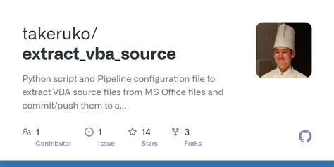 github takeruko extract vba source python script and pipeline