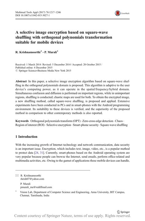 a selective image encryption based on square wave shuffling with