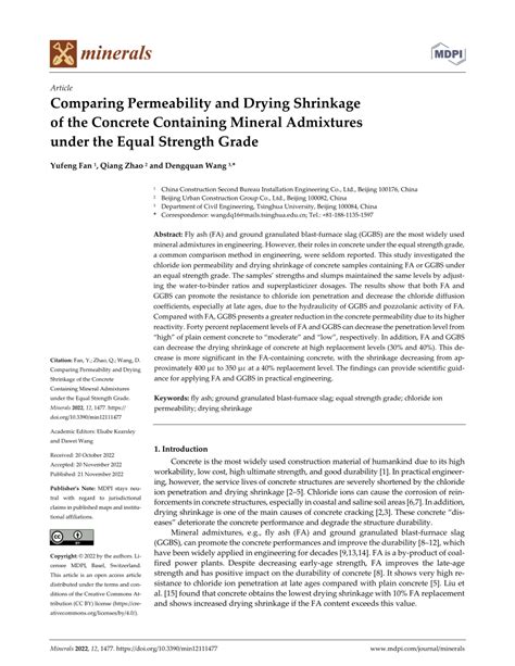 Pdf Comparing Permeability And Drying Shrinkage Of The Concrete