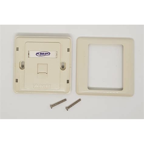 Single Port Faceplate Kit Rj45 86x86 Amp Netconnect Tyco Electronics