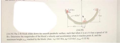 solved [14 29] the 2 lb block slides down the smooth