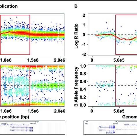 Point Density Plots Of The Log R Ratio And B Allele Frequency For