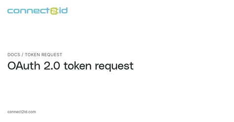 token request · docs · connect2id