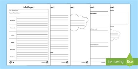 Science Lab Report Template Scientific Report Writing