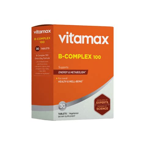 B Complex 100mg Tab 30s Essential B Vitamins For Energy And Wellness Vitamax