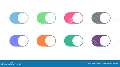 Toggle Button Switch Slider Web Ui Vector Icons Stock Vector