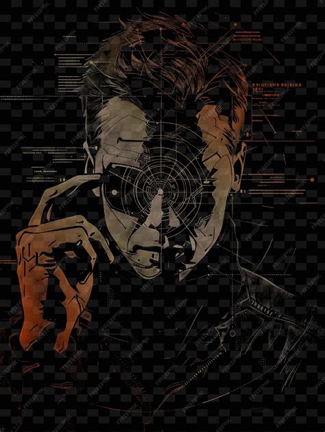 Neural Network Hacker With A Hacking Tool In A Hacking Pose Flat Illustration Character