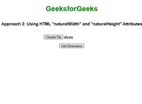 Javascript Program To Get The Dimensions Of An Image Geeksforgeeks