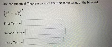 Answered Use The Binomial Theorem To Write The… Bartleby