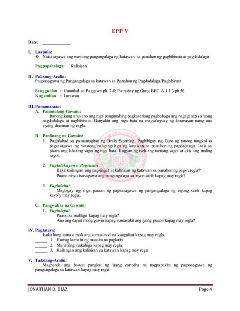 Epp V 1 St Grading Period Docx