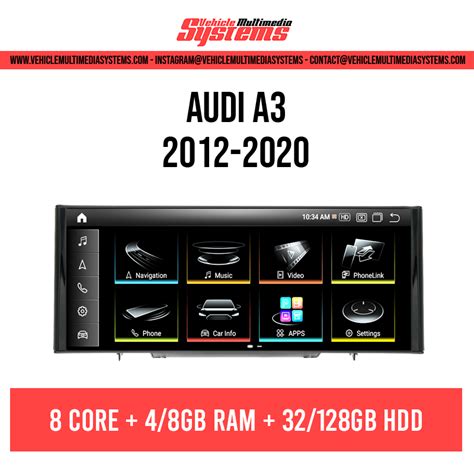Audi A3 2012 2020 Android Screen Vehicle Multimedia Systems