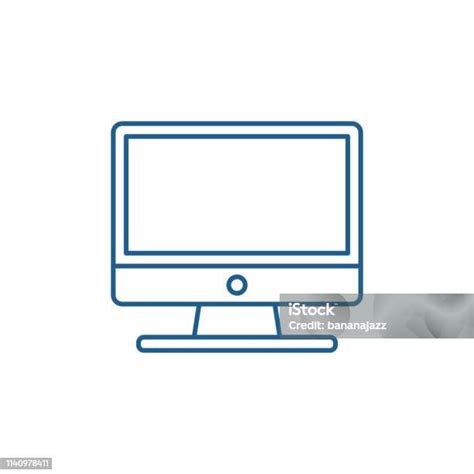 모니터 라인 아이콘 개념입니다 평면 벡터 기호 기호 개요 그림을 모니터링 합니다 0명에 대한 스톡 벡터 아트 및 기타 이미지 0명 Lcd 공란 Istock