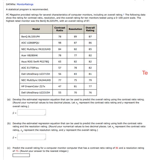 solved datafile monitorratings a statistical program is