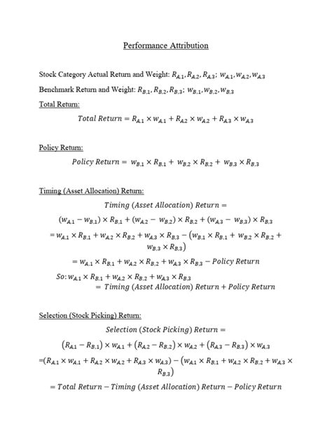Performance Attribution Pdf Investing Private Sector