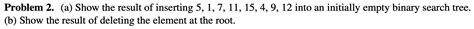 Solved Problem 2 A ﻿show The Result Of Inserting