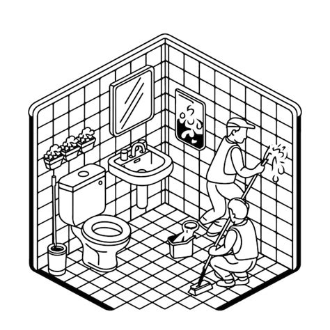 Premium Vector Black And White Vector Illustration Of Mans Activity
