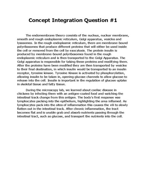 Concept Integration Question 1 Concept Integration Question The