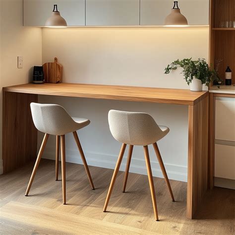 Oak Breakfast Bar Table Freestanding Oak Legs Distinctive Interior