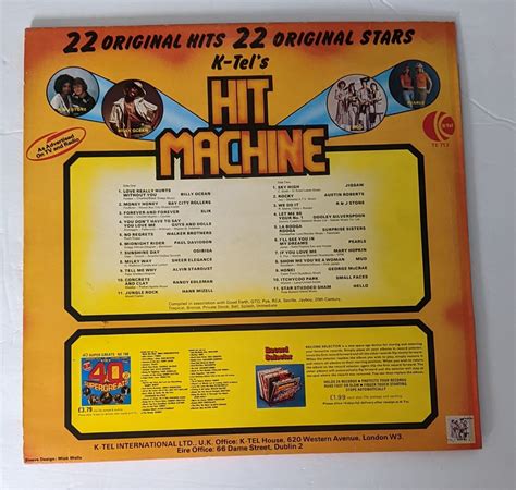 K Tels Hit Machine 22 Original Hits 22 Original Stars Vinyl Record