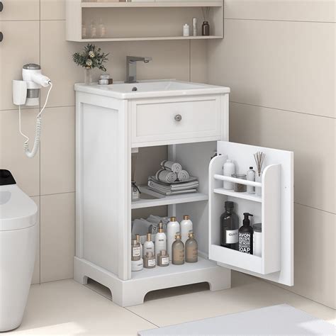 20in Bathroom Cabinet With Sink For Small Space Bathroom Freestanding