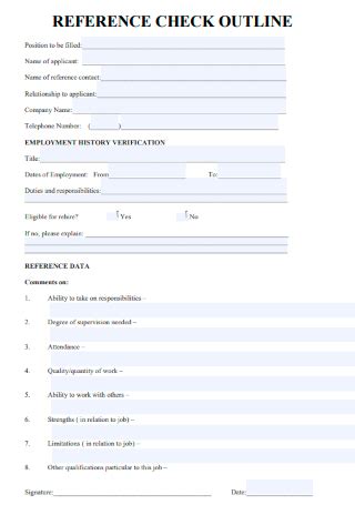 Reference Check Template 20 Free Reference Check Form Samples To