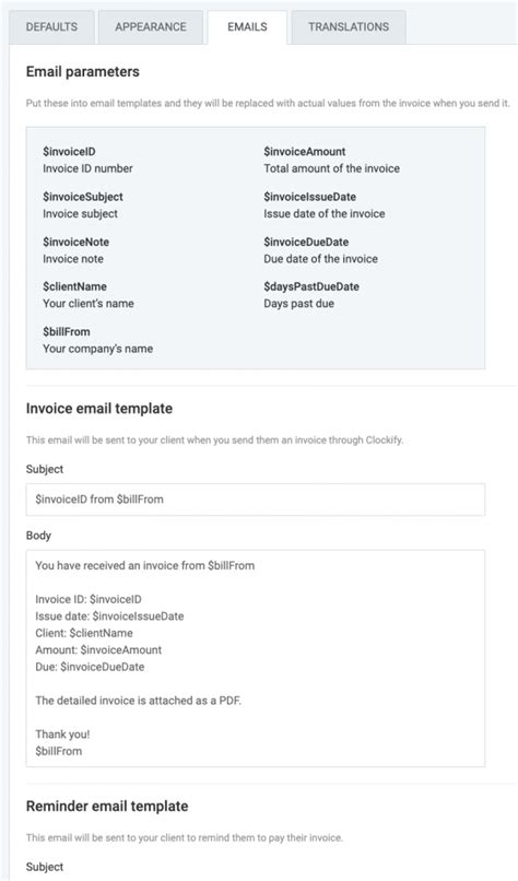 Send Invoice Emails Clockify Help