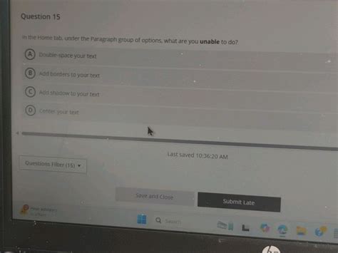 Question 15 In The Home Tab Under The Studyx
