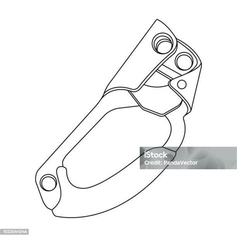 Penjepit Jumar Ikon Tunggal Pendakian Gunung Dalam Gaya Kerangka Vektor Simbol Stok Ilustrasi