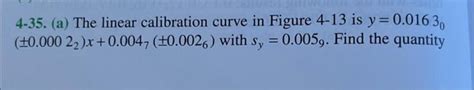 Solved A The Linear Calibration Curve In Figure Chegg