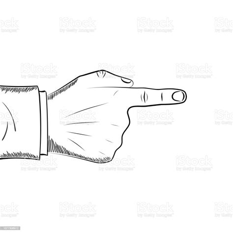 Hand Finger Pointing Drawing Style Stock Illustration Download Image